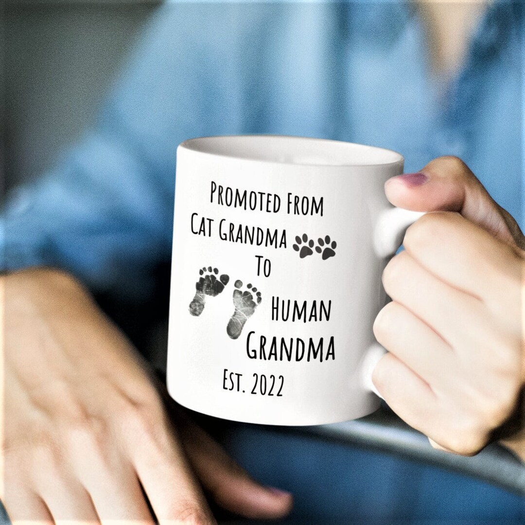 Promoted From Cat Grandma to Human Grandma New Grandmother - Etsy