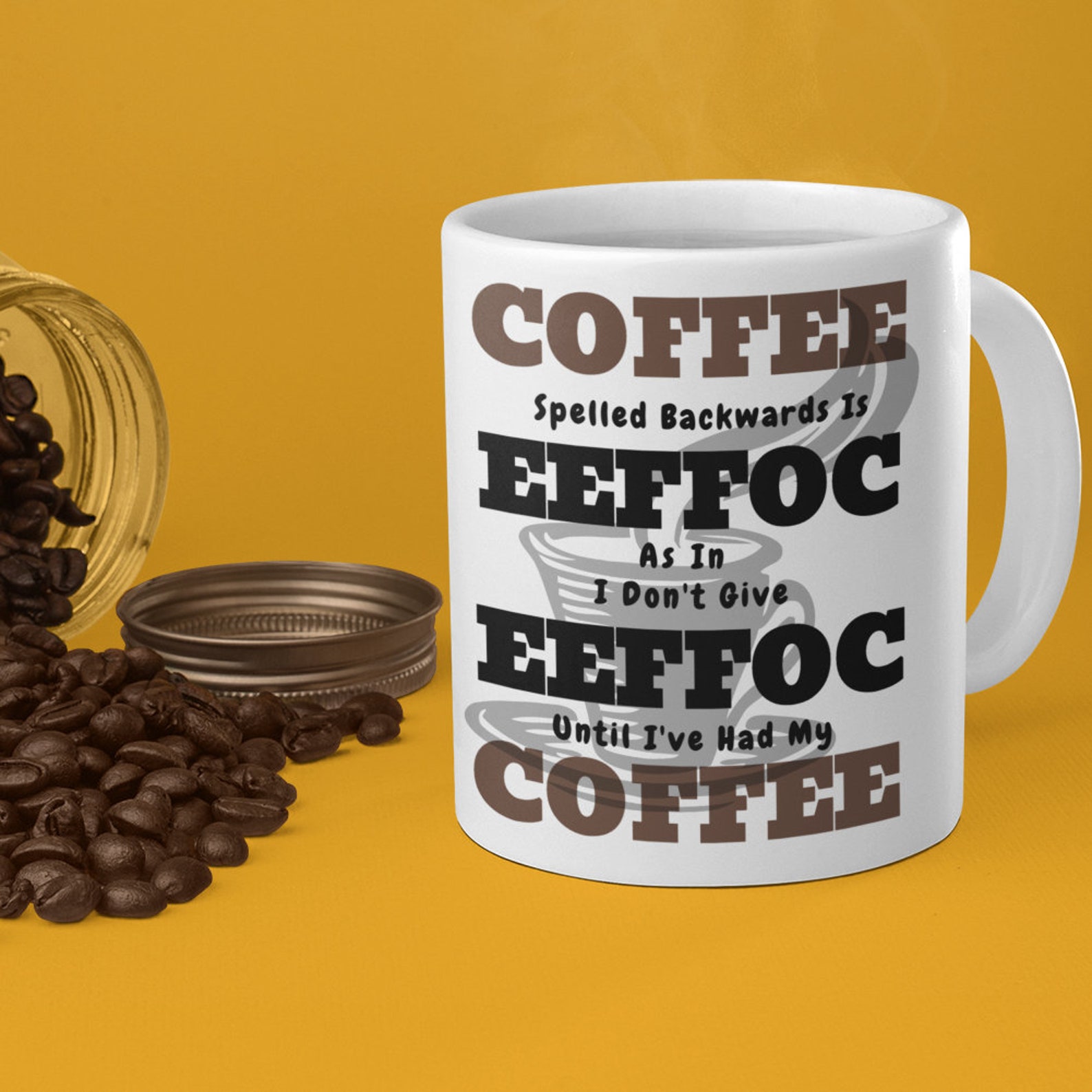 Eeffoc Coffee Mug. Coffee Spelled Backward is EEFFOC. Funny - Etsy