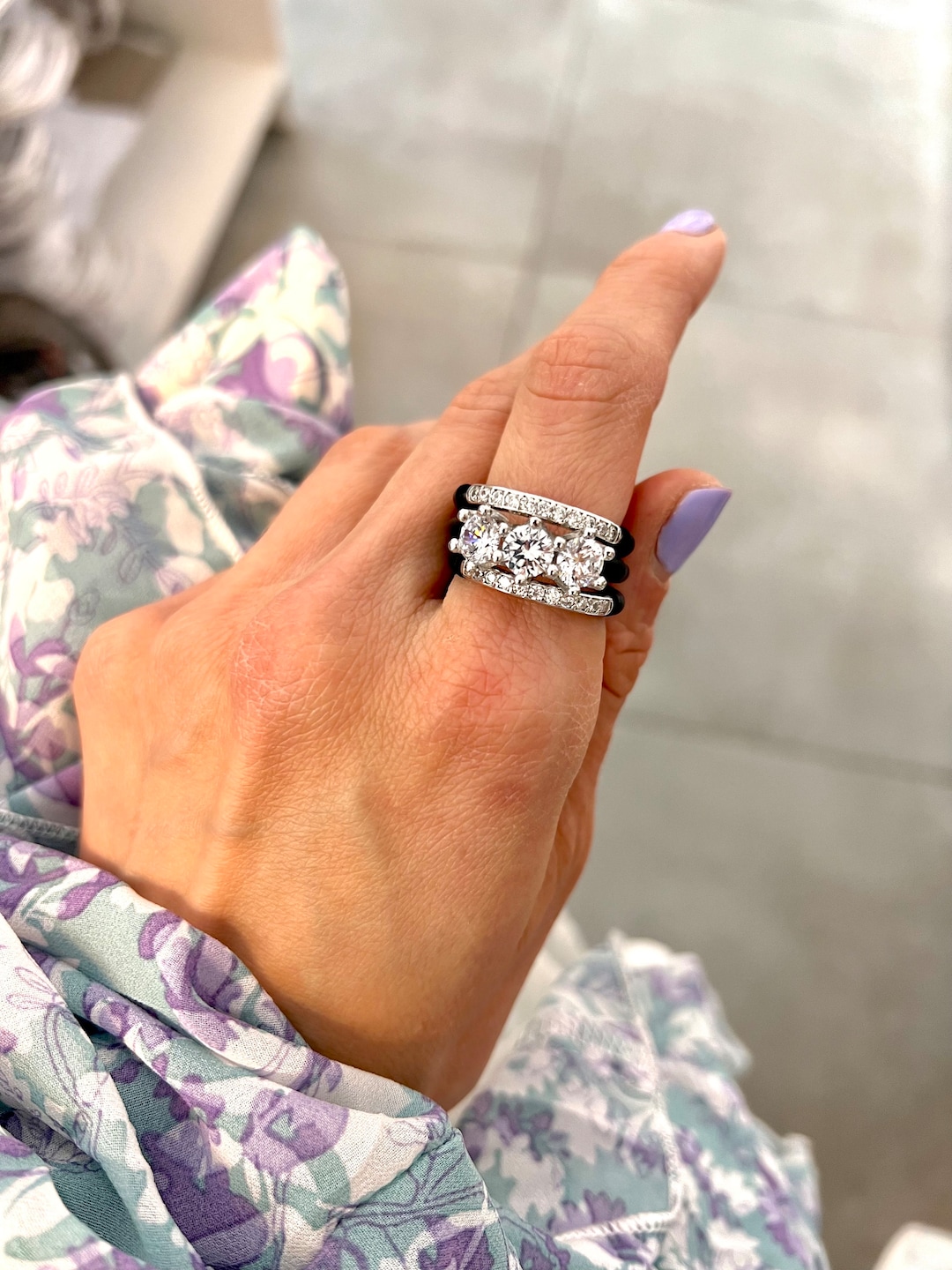 Adjustable Silicone Ring, Silicone Ring for Women, Silver Ring for ...