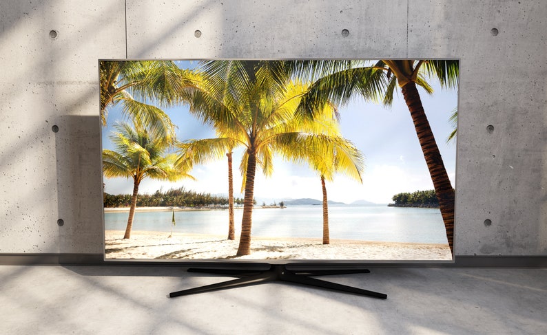Beach Frame TV Art Tropical. Digital Download. Palm Trees and - Etsy