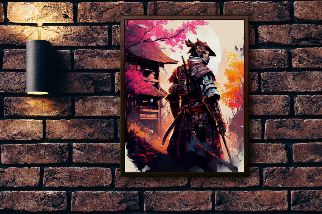 Samurai Art Print. Japanese Wall Art. Samurai Warrior Digital - Etsy