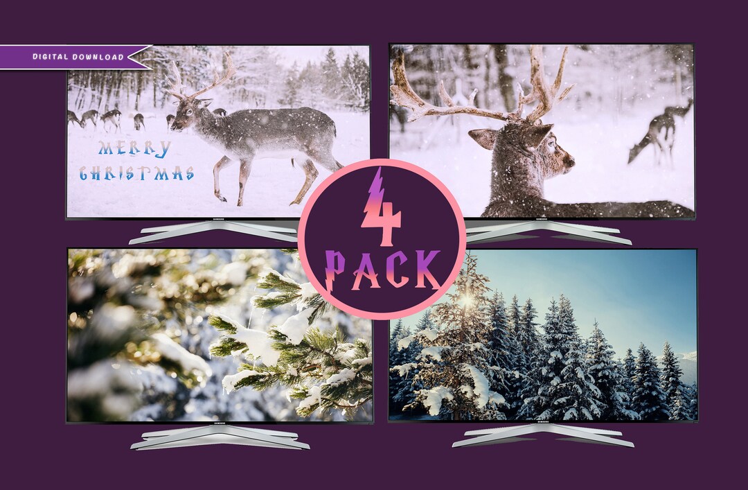 Samsung Frame TV Art Christmas Holidays Set 4 Pack. Digital - Etsy