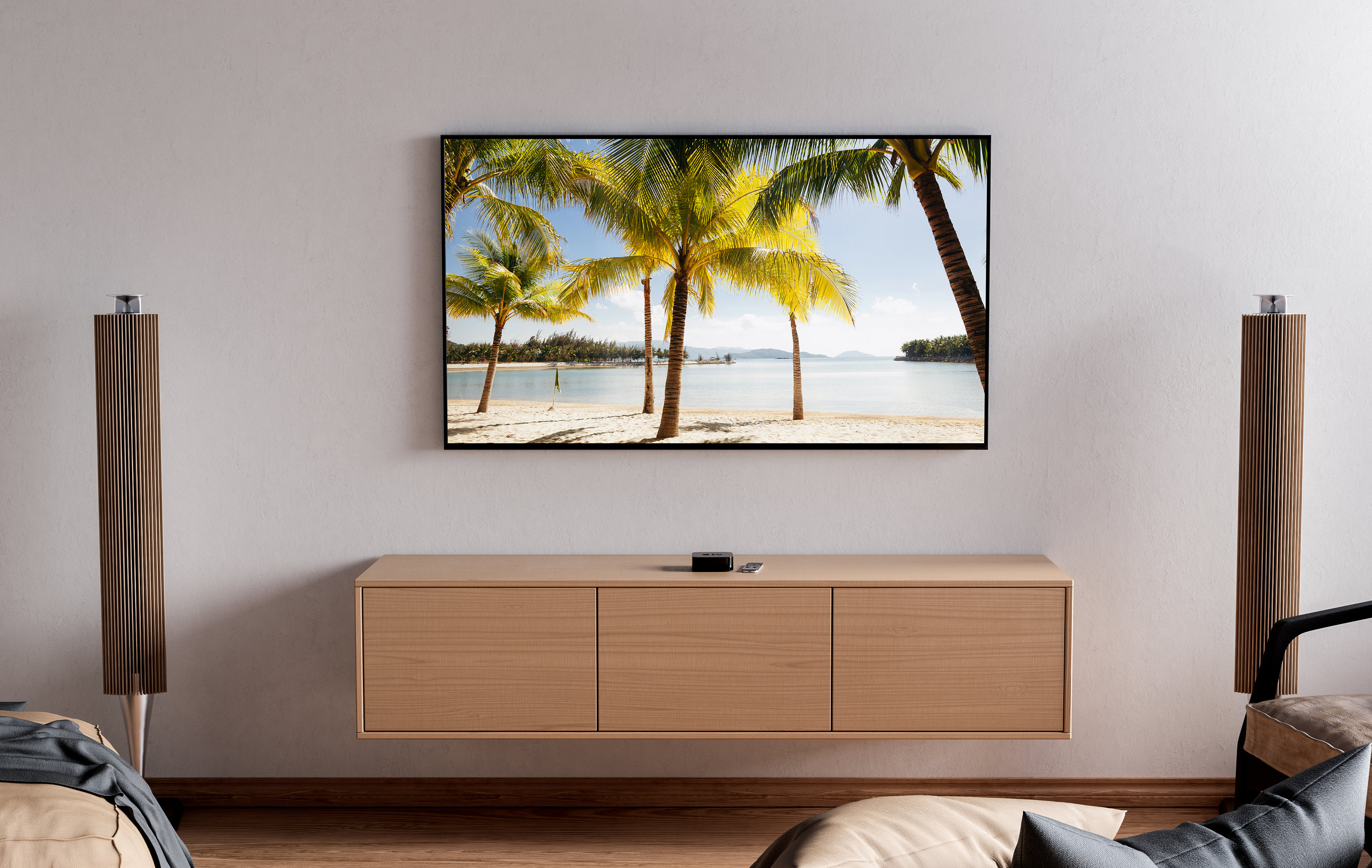 Beach Frame TV Art Tropical. Digital Download. Palm Trees and - Etsy