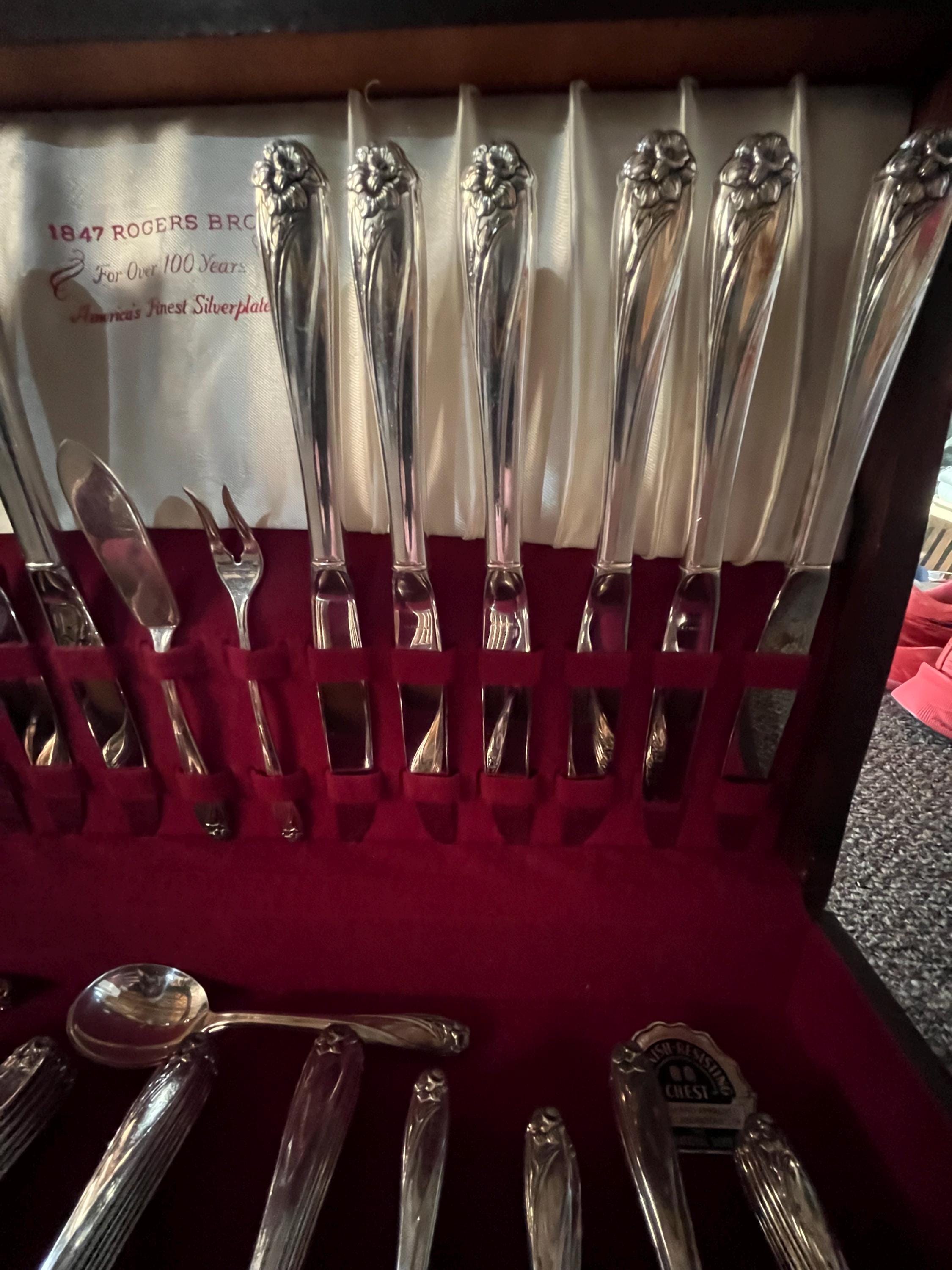Vintage 1847 Rogers Bros Daffodil Silverware Flatware 87 Pieces - Etsy