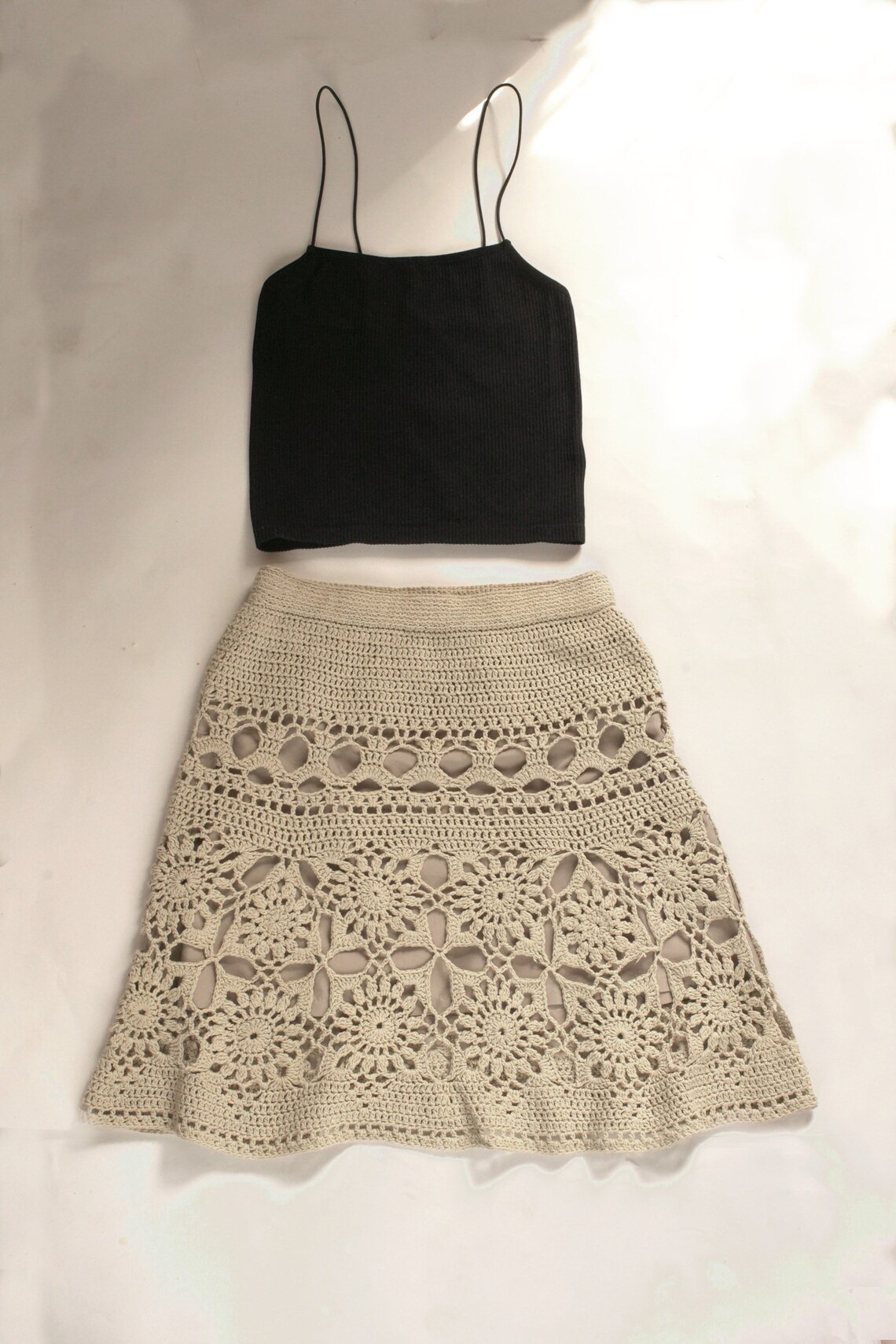 Burette Silk Chrochet Skirt - Etsy