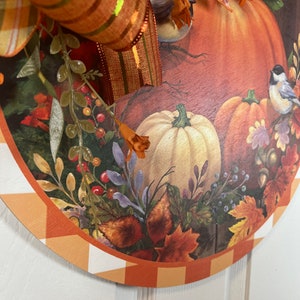 Fall Door Hanger With Pumpkins and Fall Leaves, Fall Front Door Decor ...