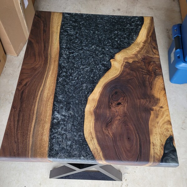 Walnut Epoxy Table - Etsy