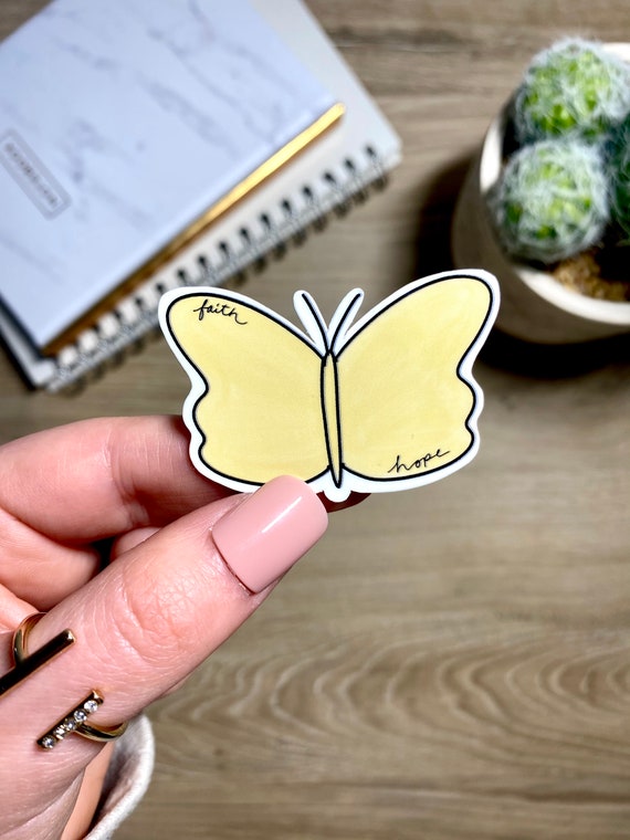 Yellow Butterfly Sticker Weatherproof Die-cut Stickers | Etsy