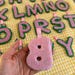 Handmade Letter Bag Charm 3 - Pink- Punch Bag Charms - Pink Letter ...