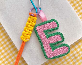 Handmade Letter Bag Charm 3 - Pink- Punch Bag Charms - Pink Letter ...