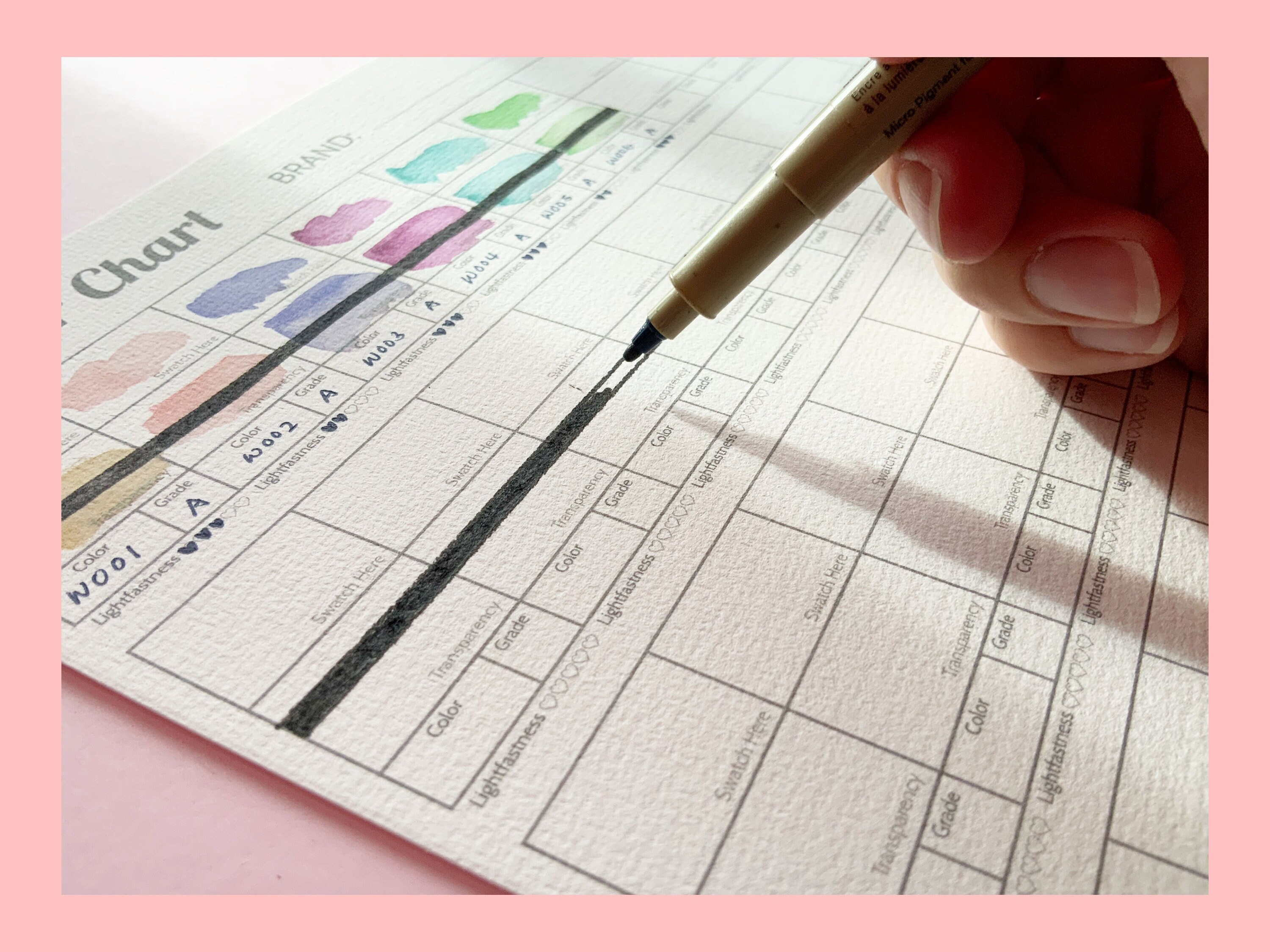 Printable Watercolor Chart- 12/24/36/48 Color Chart | Digital Download ...