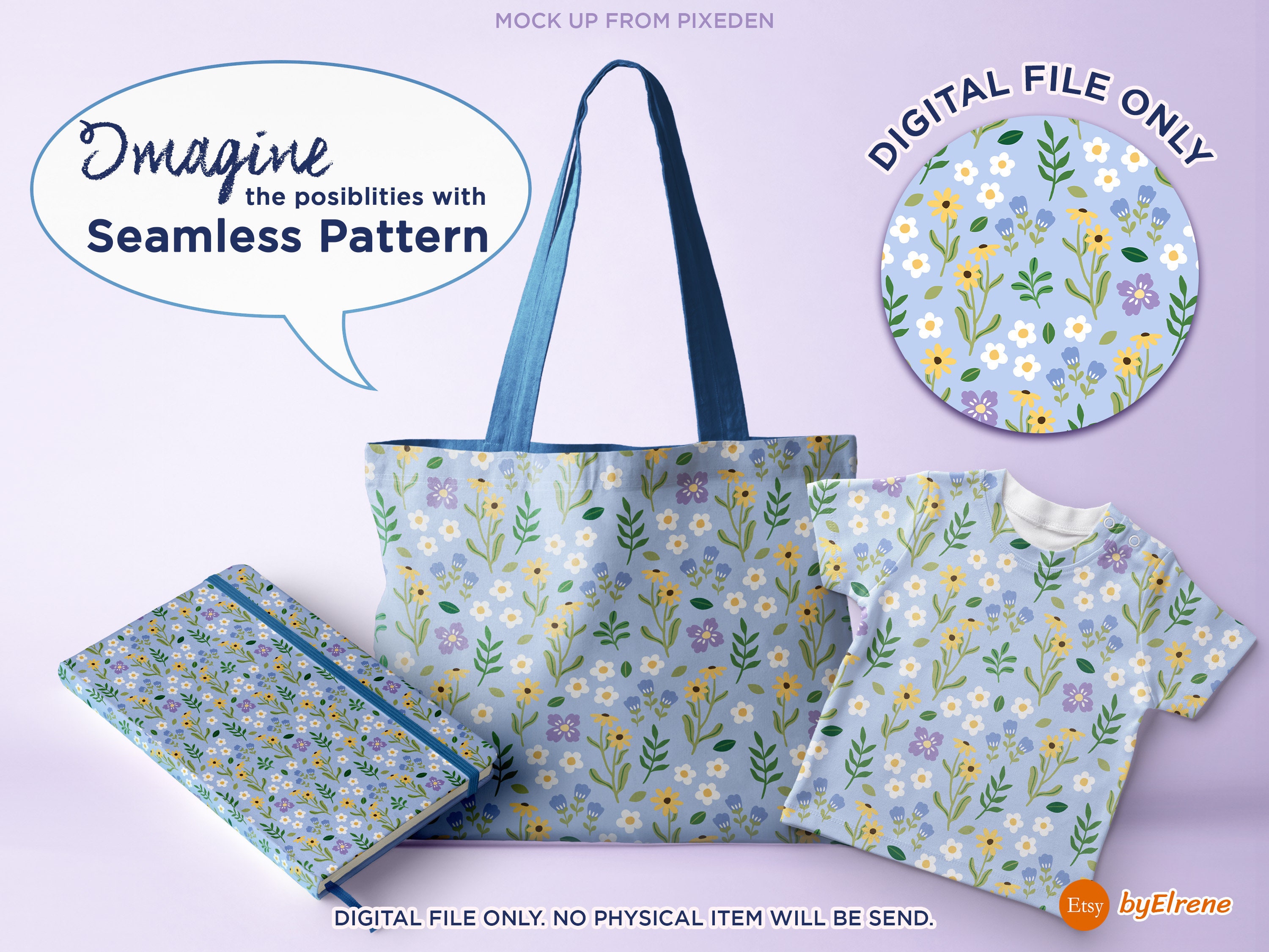 Seamless Floral Pattern Digital Download Seamless Pattern JPEG in RGB ...