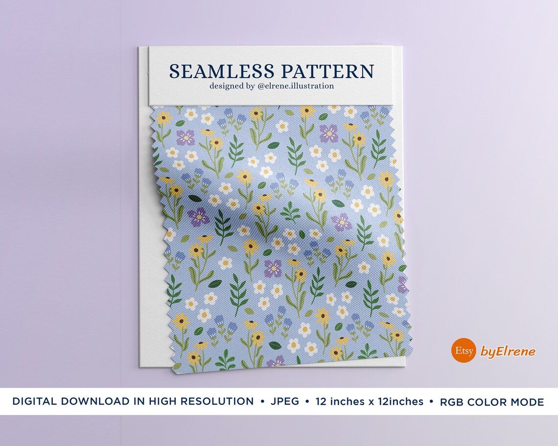 Seamless Floral Pattern Digital Download Seamless Pattern JPEG in RGB ...