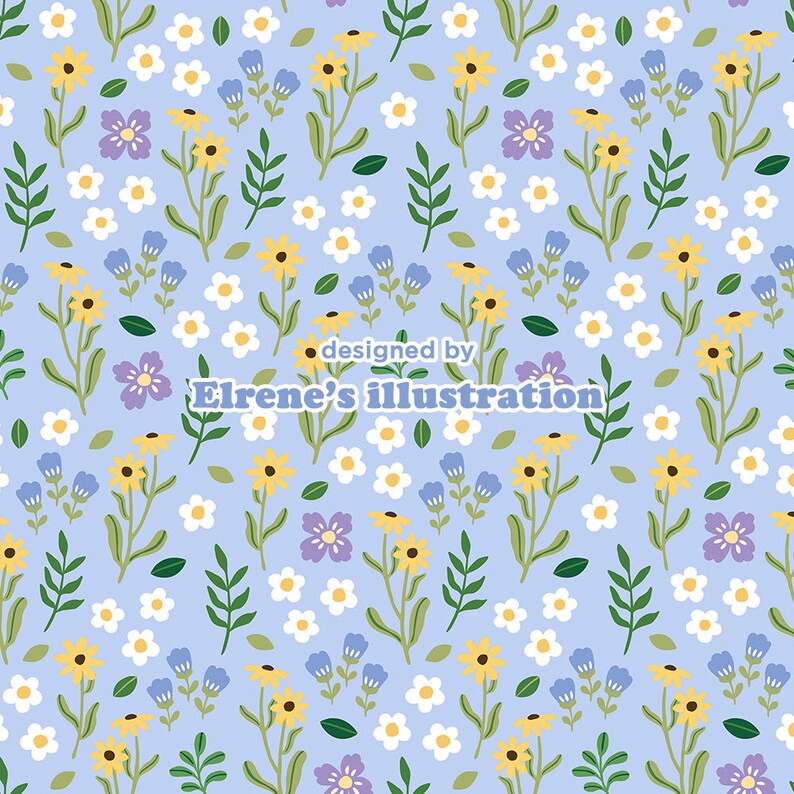 Seamless Floral Pattern Digital Download Seamless Pattern JPEG in RGB ...