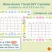 Printable Calendar-floral DIY Calendar Printable Diy Calendar Hand ...
