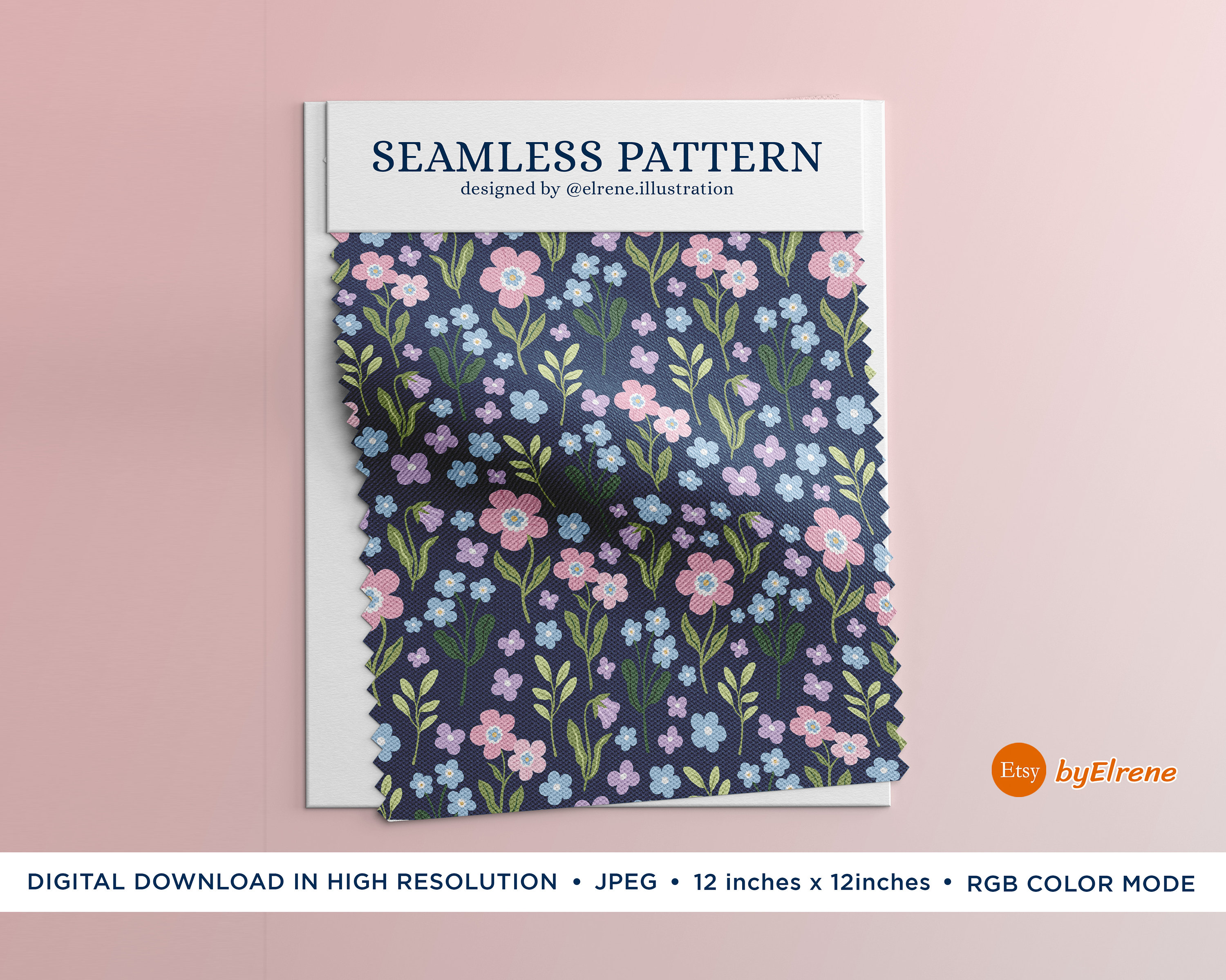 Seamless Floral Pattern Digital Download Seamless Pattern JPEG in RGB ...