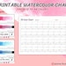 Printable Watercolor Chart 12/24/36/48 Color Chart Digital Download ...
