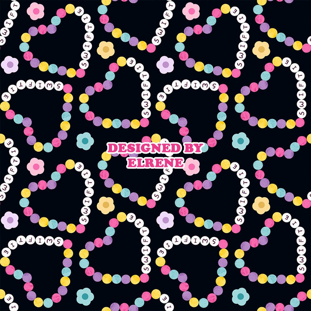 Cute Swifties Digital Pattern Frienship Bracelet Seamless Pattern Girly ...