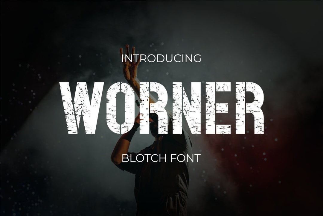 Worner - Blotch Font, Textured Font, Grunge Font, Poster Font, Music ...