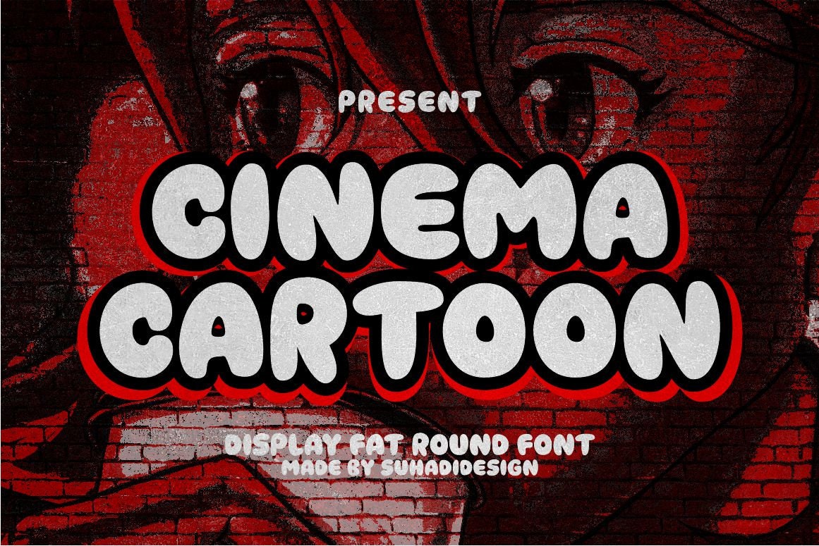 Cinema Cartoon Font - Plumpy Bold Font, Groovy Fonts, Big Font ...