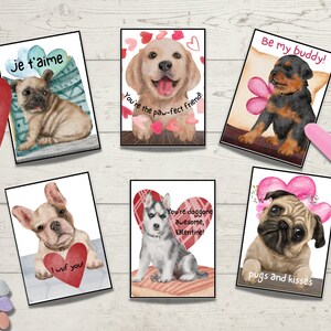 Printable Puppy Valentine's Day Cards, Puppy Classroom Valentine's Day ...