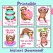 Printable Sloth Valentine's Day Cards, Sloth Classroom Valentine's Day ...