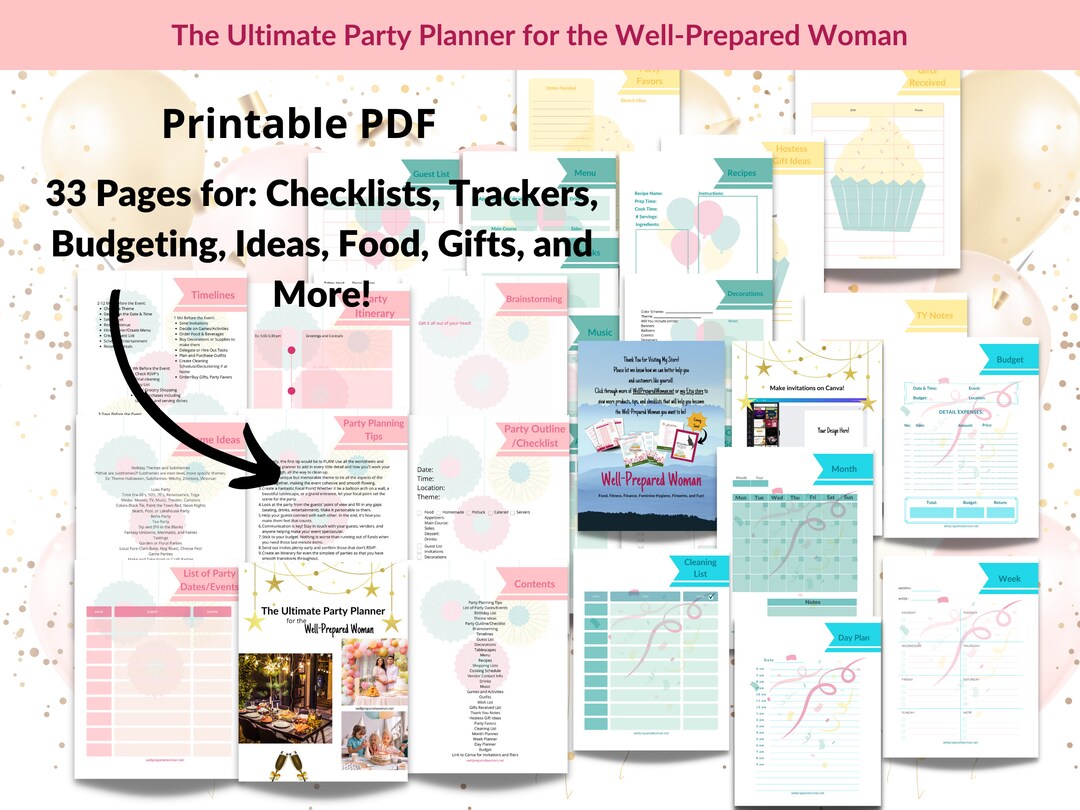 The Ultimate Party Planner for the Well-prepared Woman - Etsy