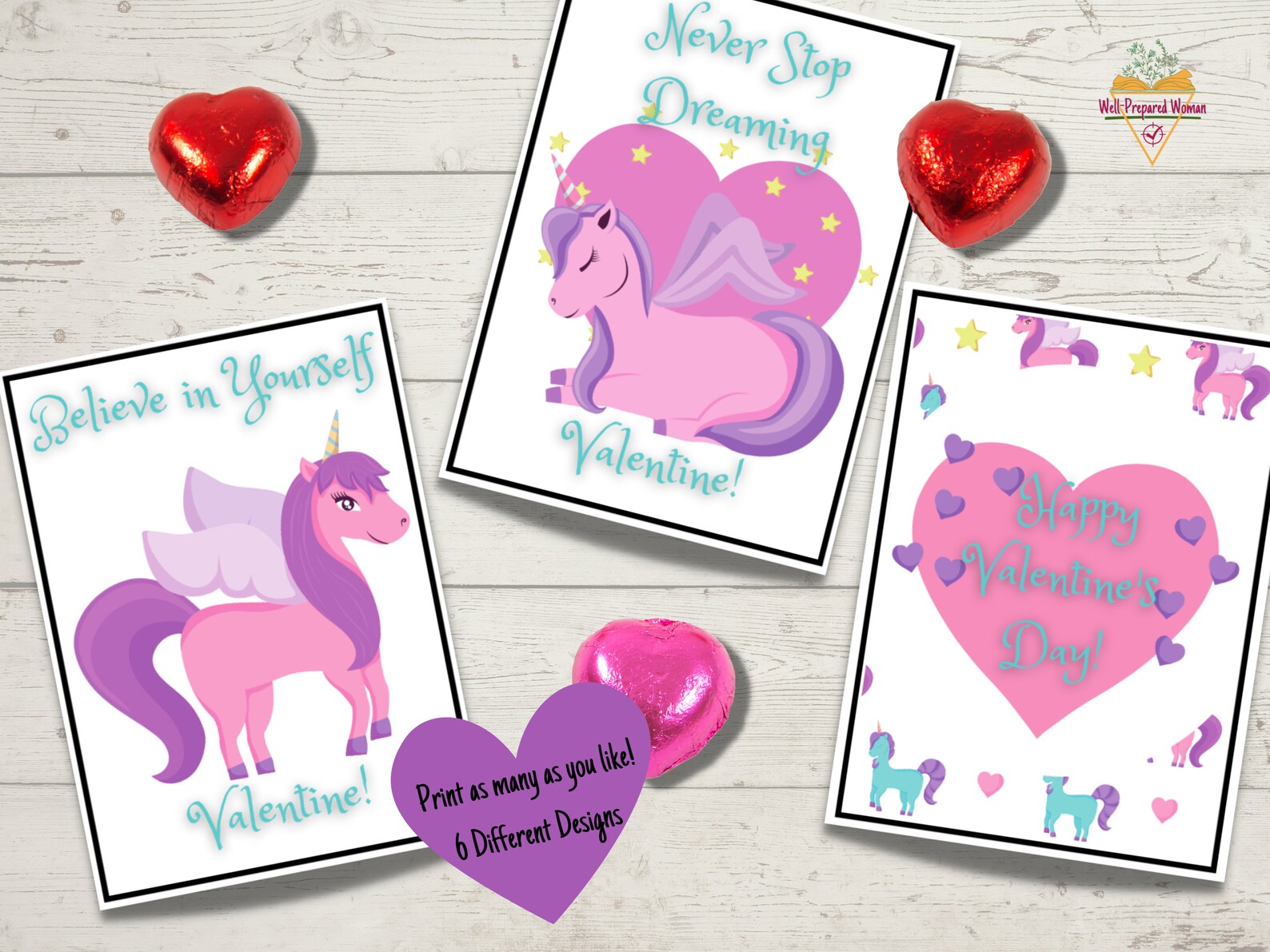 Printable Unicorn Valentine's Day Cards, Unicorn Classroom Valentine's ...