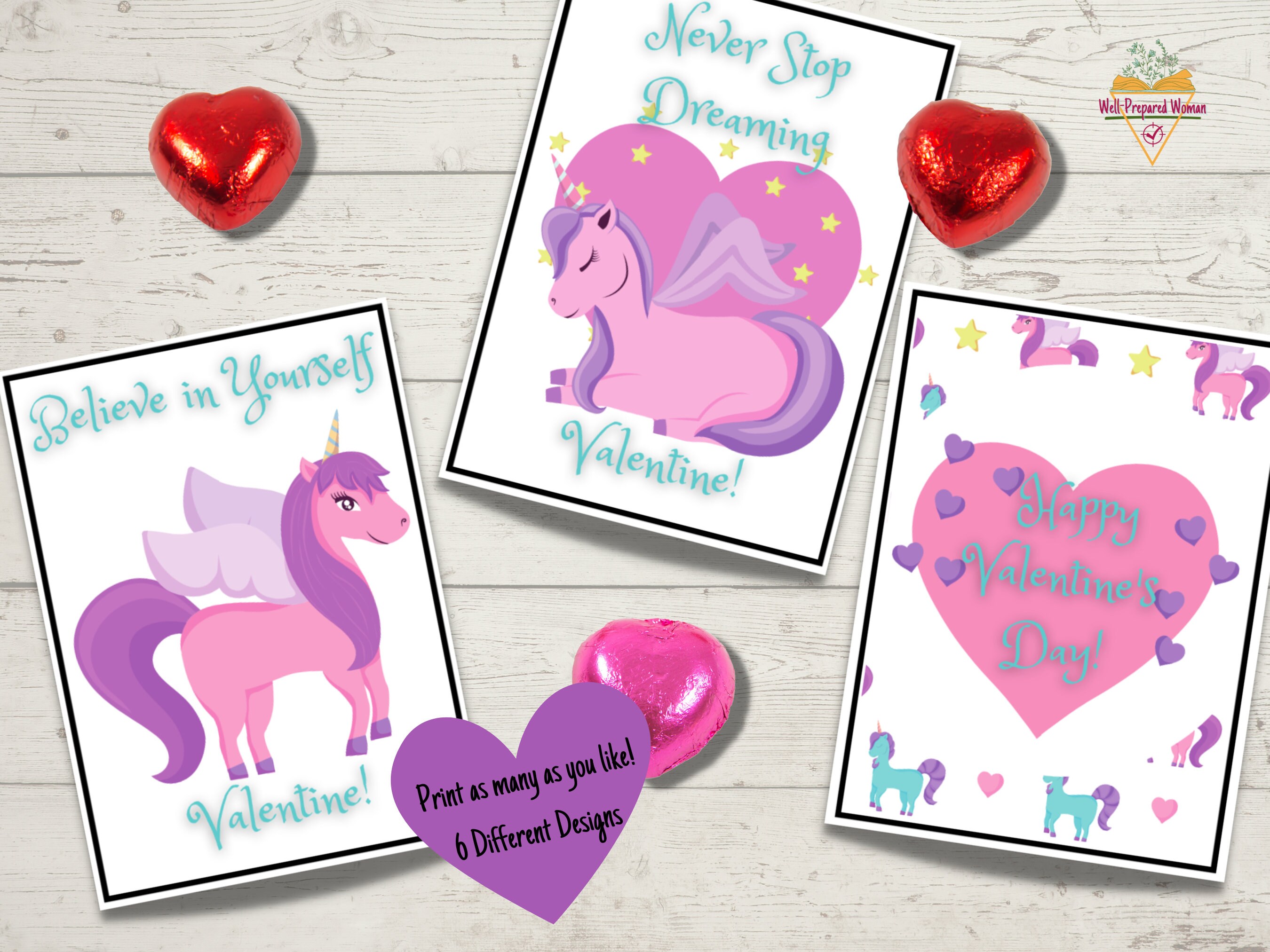 Printable Unicorn Valentine's Day Cards, Unicorn Classroom Valentine's ...