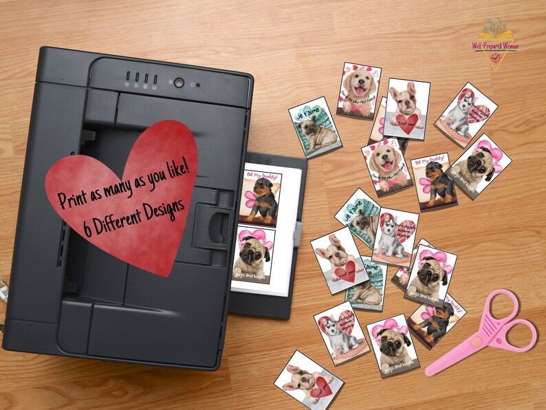 Printable Puppy Valentine's Day Cards Puppy Classroom - Etsy