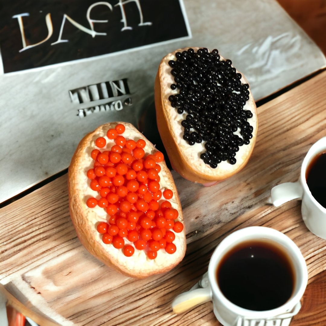 Canapes With Caviar Mold, Caviar Mold, Black Caviar Mold, Red Caviar ...