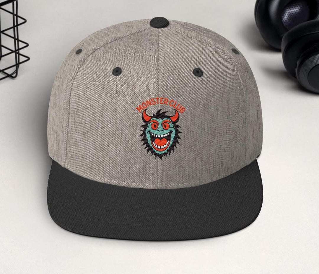 Monster Club Embroidered Snapback Hat - Etsy