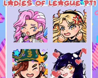 League of Legends ADC Emote Bundle (ezreal, Samira, Kai'sa, Jhin, Miss ...