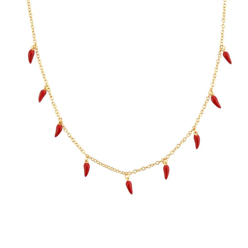Chilli Pepper Charm Necklaces Sterling Silver 18k Gold Plated - Etsy