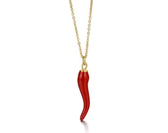 Chilli Pepper Charm Necklaces Sterling Silver 18k Gold Plated - Etsy