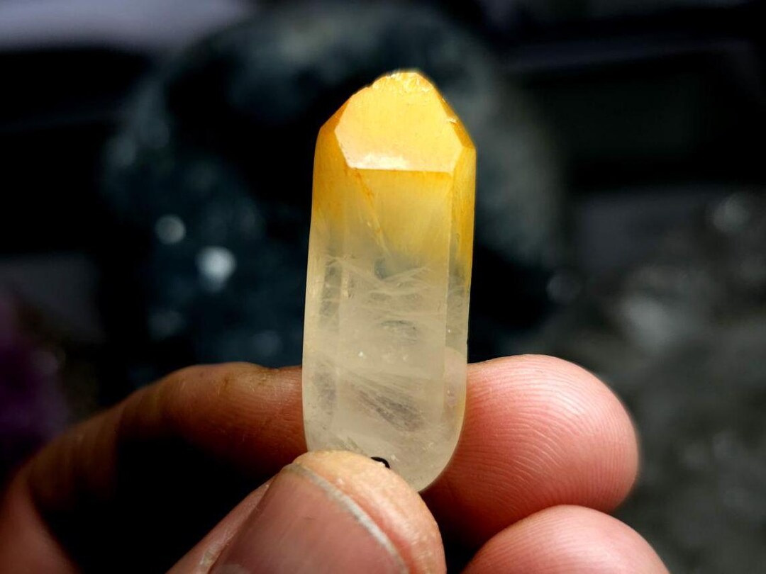 Beautiful, Rare Colombian Mango Quartz Crystal Pendant. Not Polished - Etsy