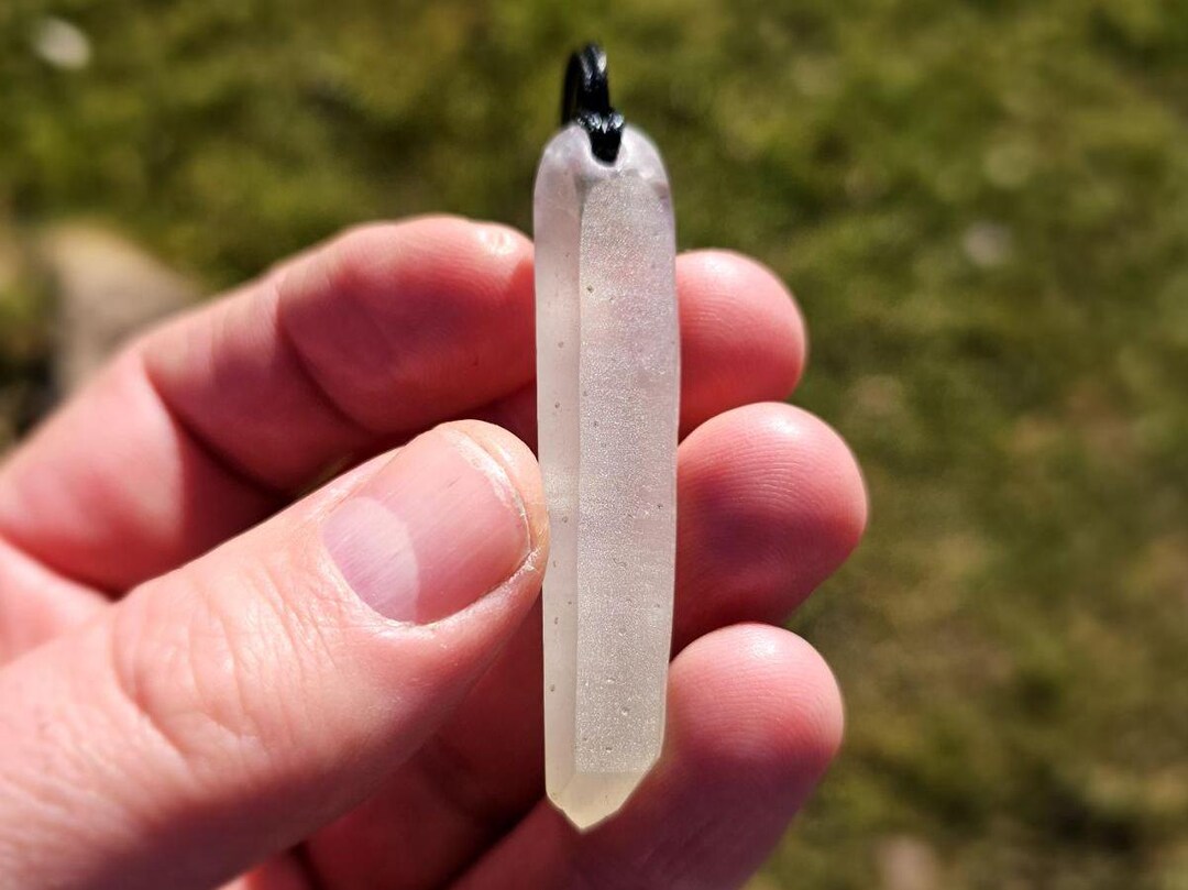 Rare and Powerful Hidenbergite Quartz Pendant From Inner Mongolia. Mongolian Quartz With ...