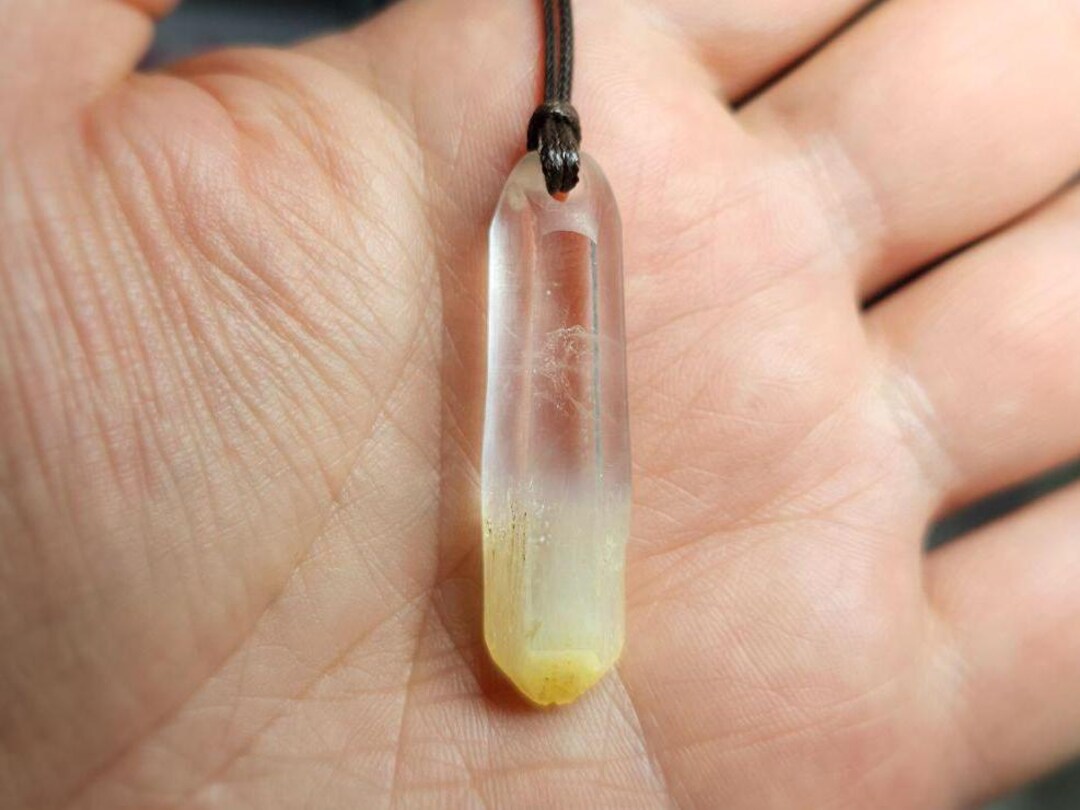 Beautiful, Rare Colombian Mango Quartz Crystal Pendant. Natural ...