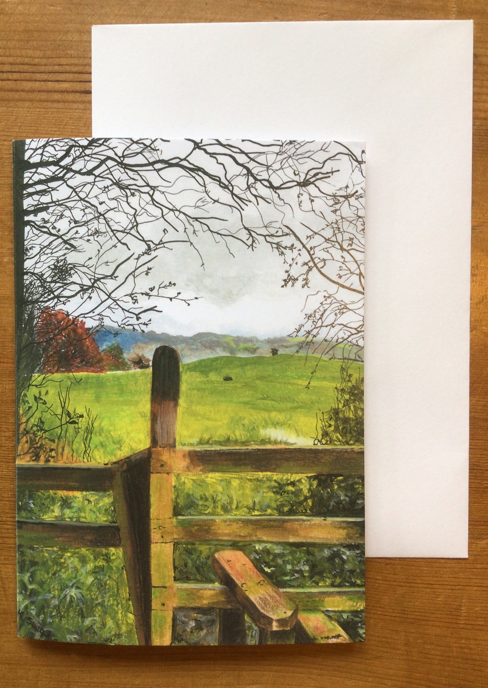 Country fields card, Country note card, Shropshire view card, A6 ...