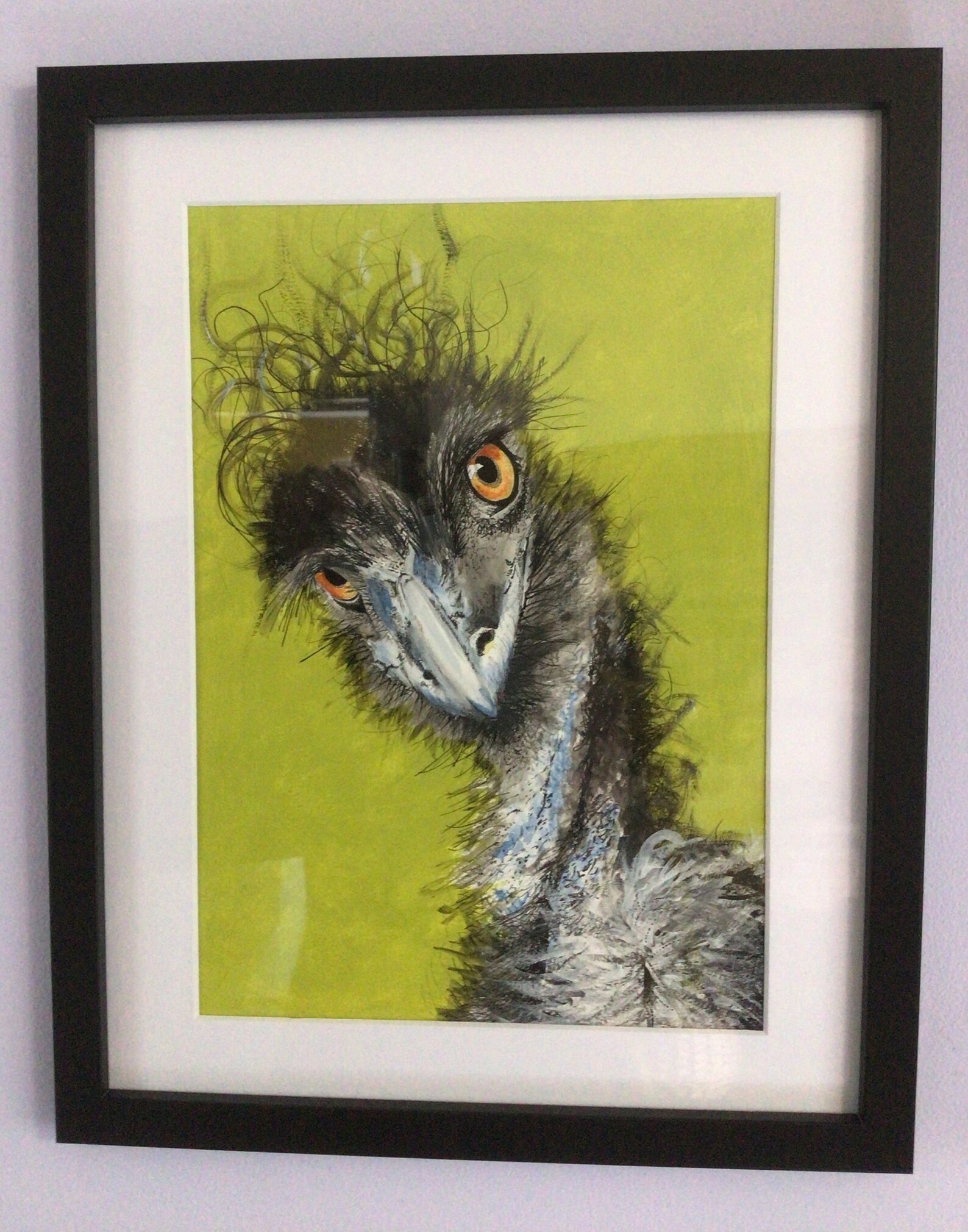 A4 Emu Art Print, Pop Art Style Print, Giclee Bird Print, Bird Wall ...