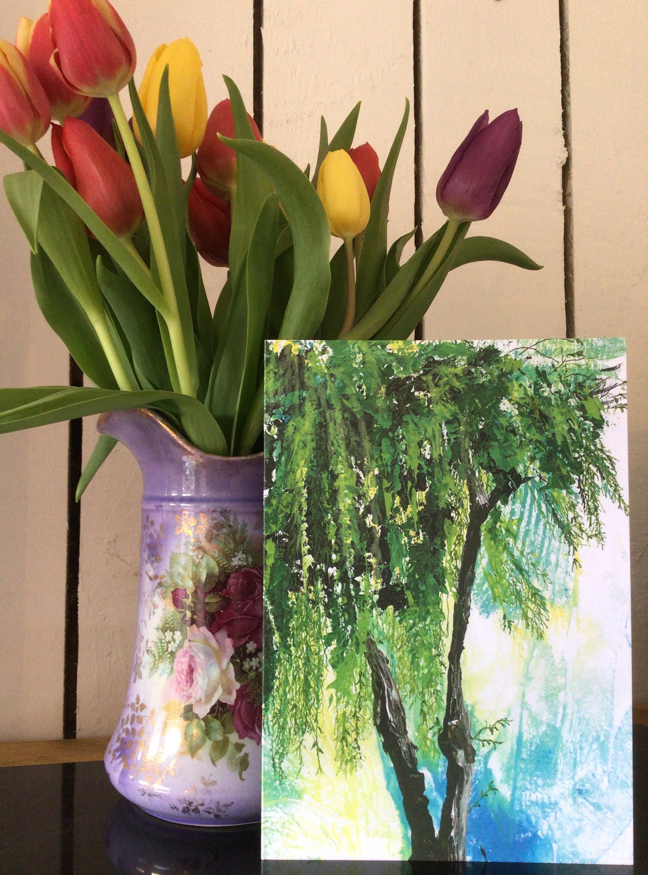 Weeping Willow Card, Willow Tree Card, Willow Note Card, Willow Lovers ...