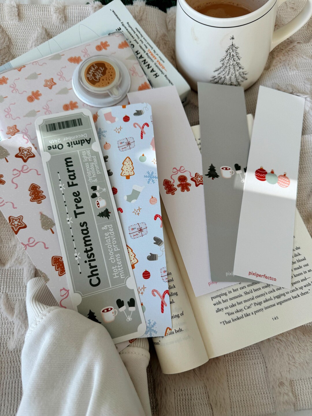 Christmas Bookmark Set Cute Holiday Bookmarks, Bookworm Gift, Gifts for ...