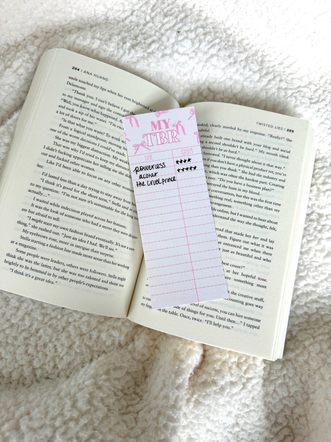 Reading Log Tbr Bookmark Library Book Tracker Customized Bookmark ...