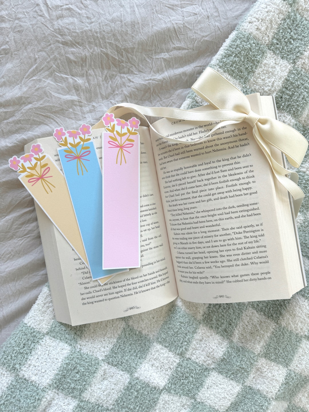 Flower Bouquet Bookmarks - Cute Bookmarks, Bookworm Gift, Gifts for ...