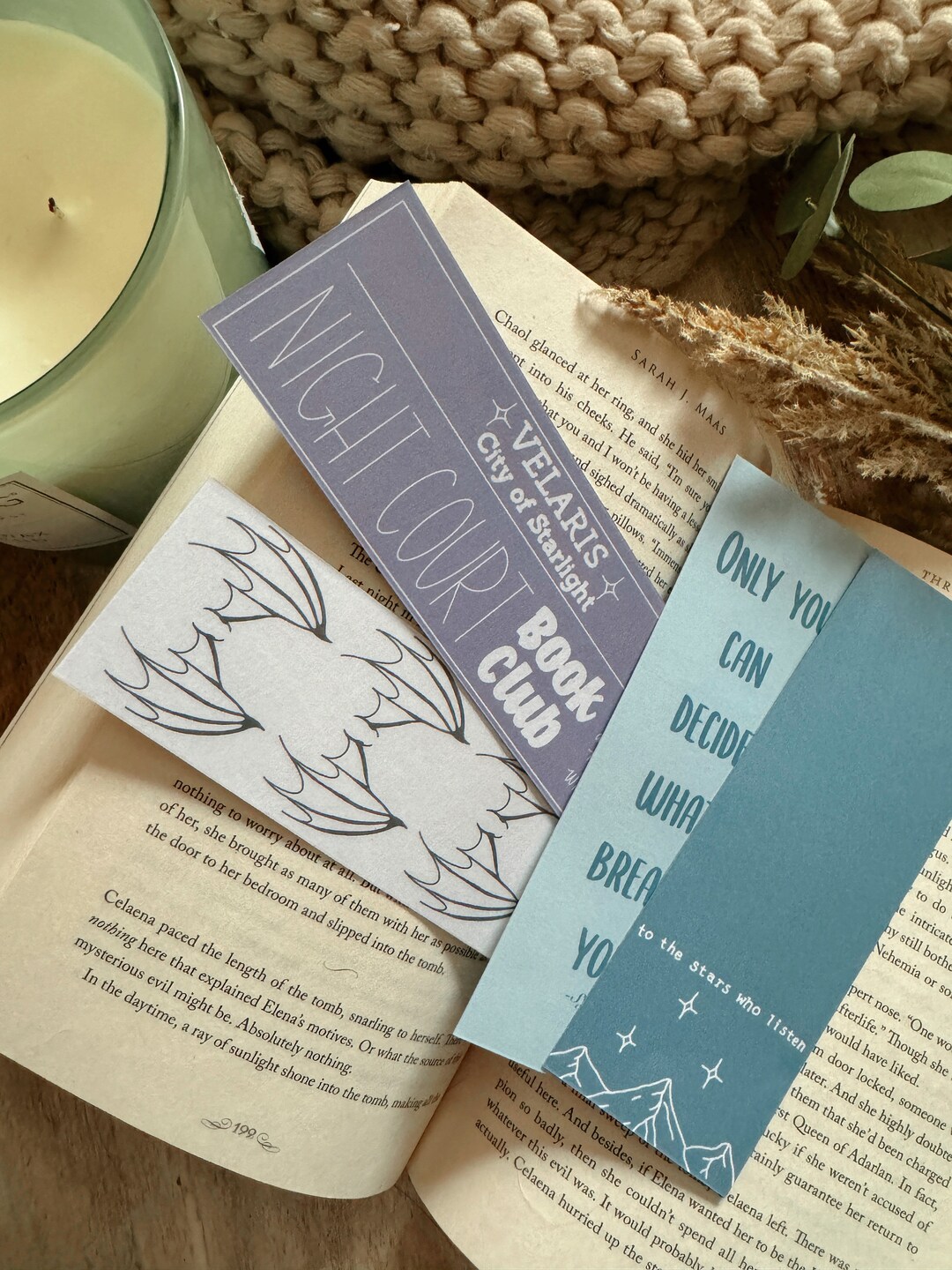ACOTAR Bookmark Set, SJM Merch for Romantasy Lovers, Velaris Bookmark ...