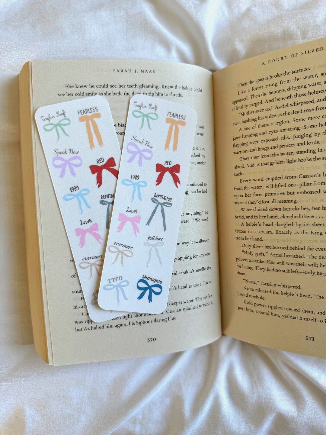 Eras Tour Inspired Bookmarks, Bow Bookmarks, Booktok, Taylor Swift ...