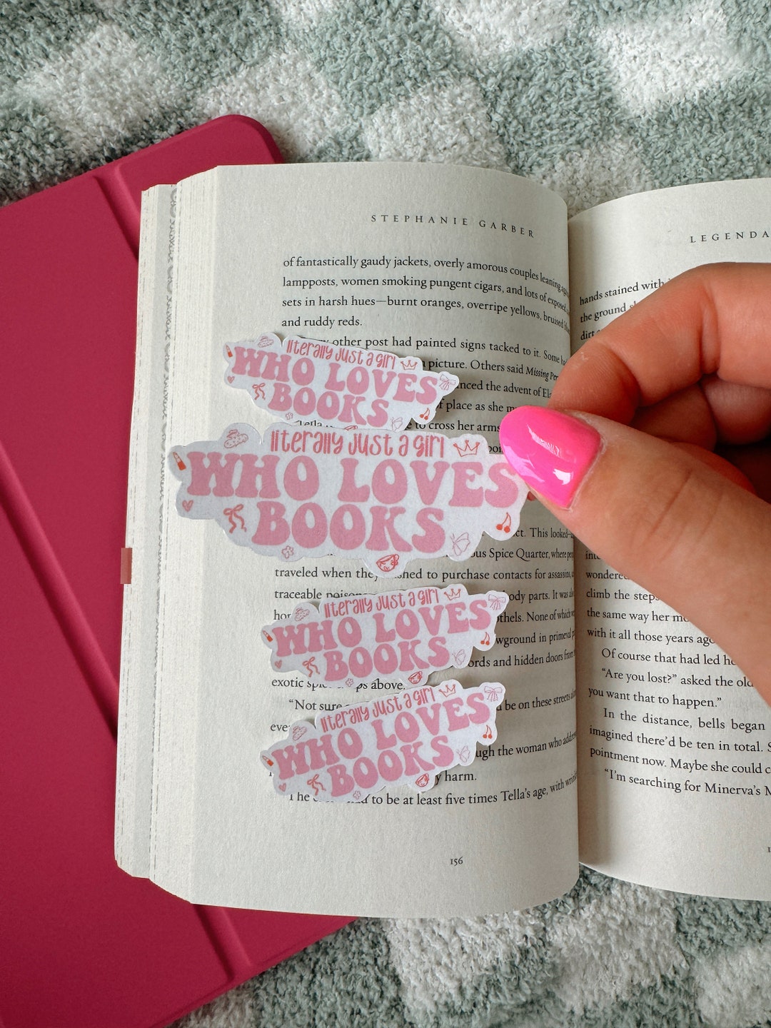 Girly Book Lover Sticker, Reading Sticker, Bookworm Sticker, Bookish ...