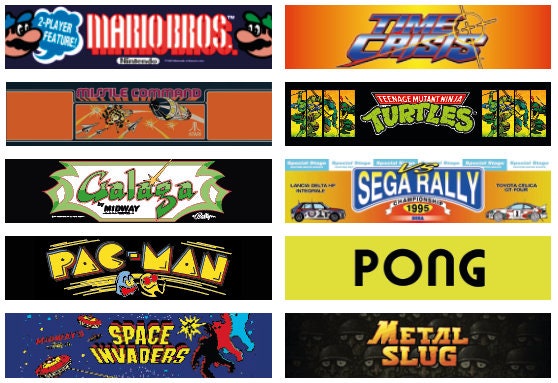 Retro Arcade Marquee Sign Print at Home - Top 20 Arcade Games (pac Man ...
