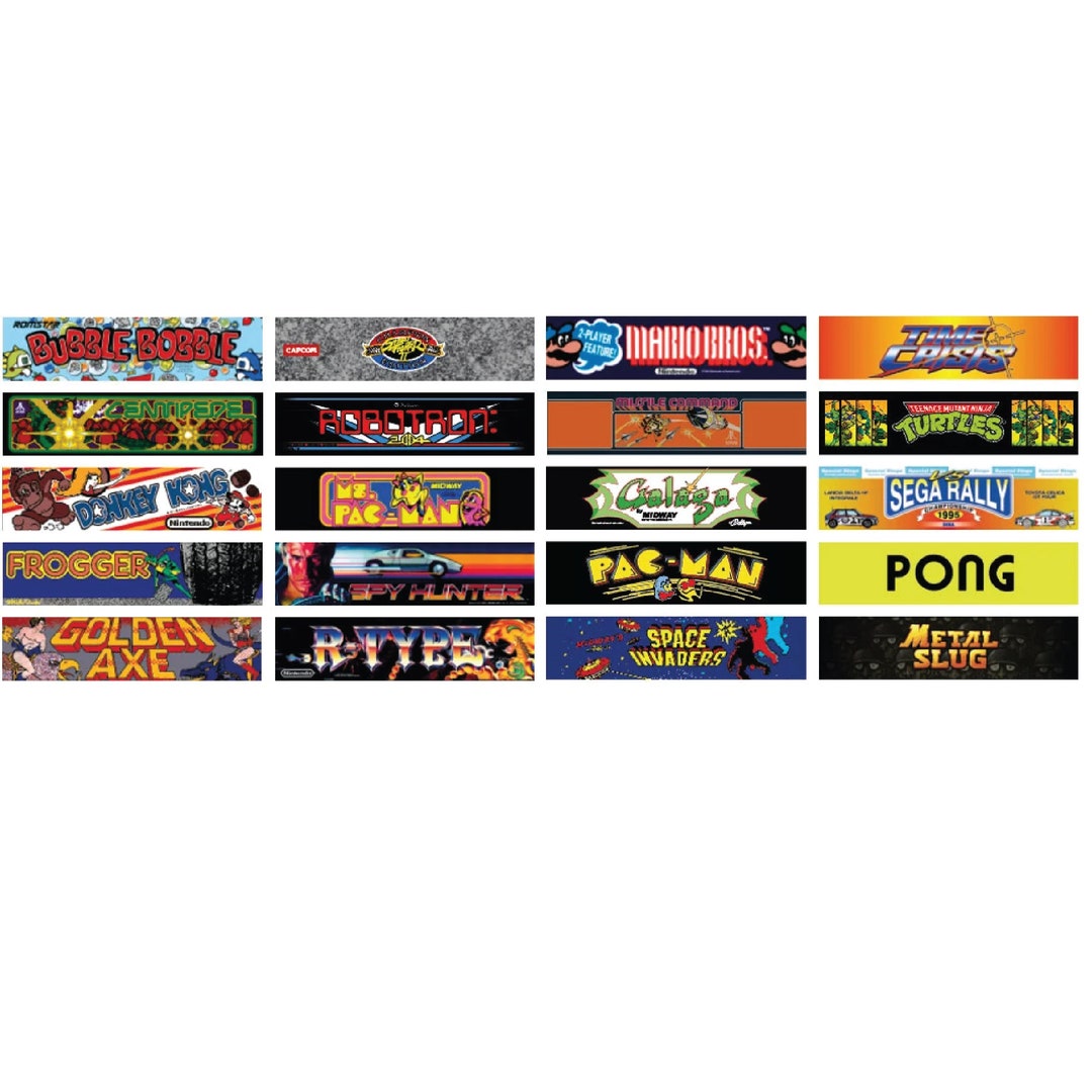 Retro Arcade Marquee Sign Print at Home - Top 20 Arcade Games (pac Man ...