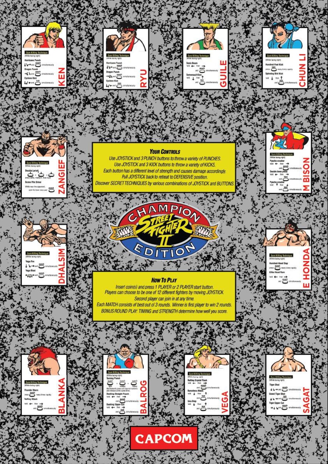 Street Fighter Sure Killing Technique Poster Print A3 or A4 Sizes ...